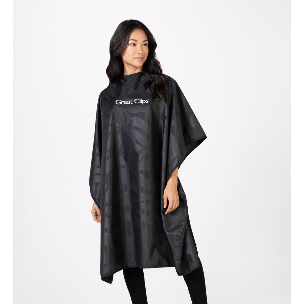 Bleach Proof Black Embroidered Snap Cape – Salon Innovations