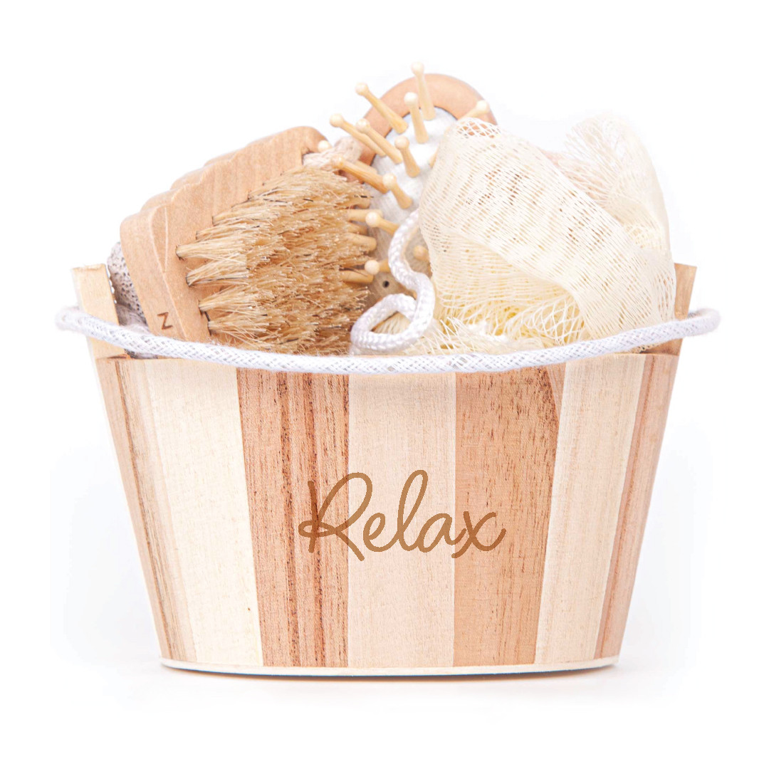 Bamboo Bucket Bath & Beauty Gift Set – 4 piece – Salon Innovations
