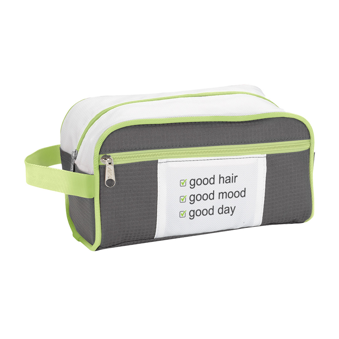 Deluxe Toiletry Bag Grey W/ Lime Green – Salon Innovations